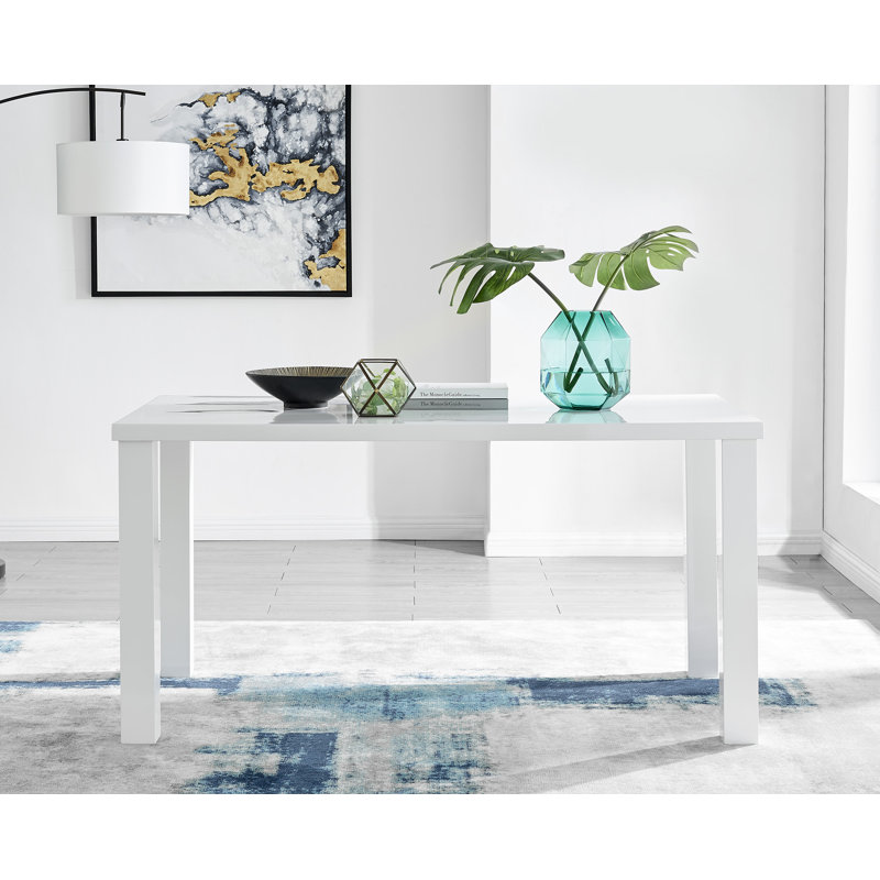 East Urban Home Eubanks High Gloss Minimalist Luxury Dining Table "& Reviews" | Wayfair